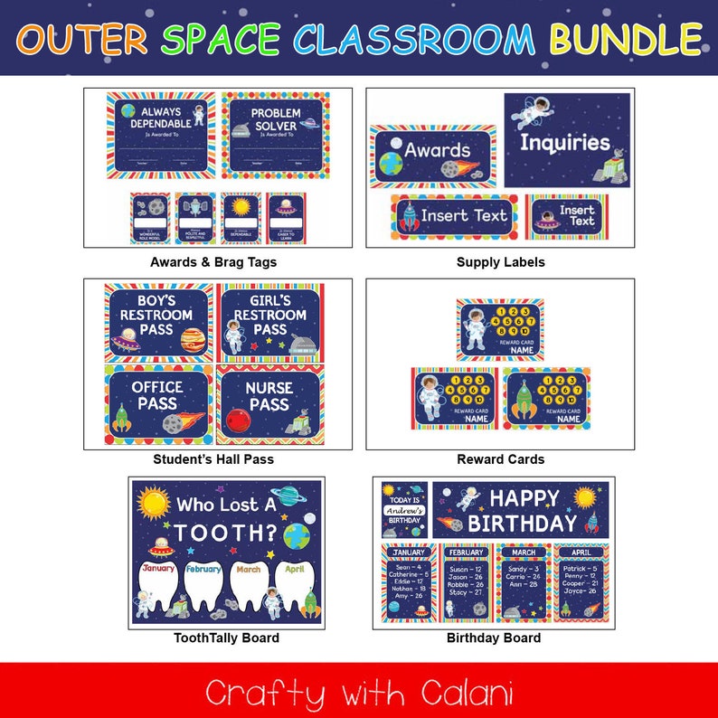 Classroom Decoration Bundle Astronaut Classroom Space - Etsy