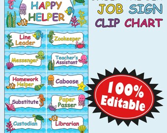Classroom Job Chart - Etsy