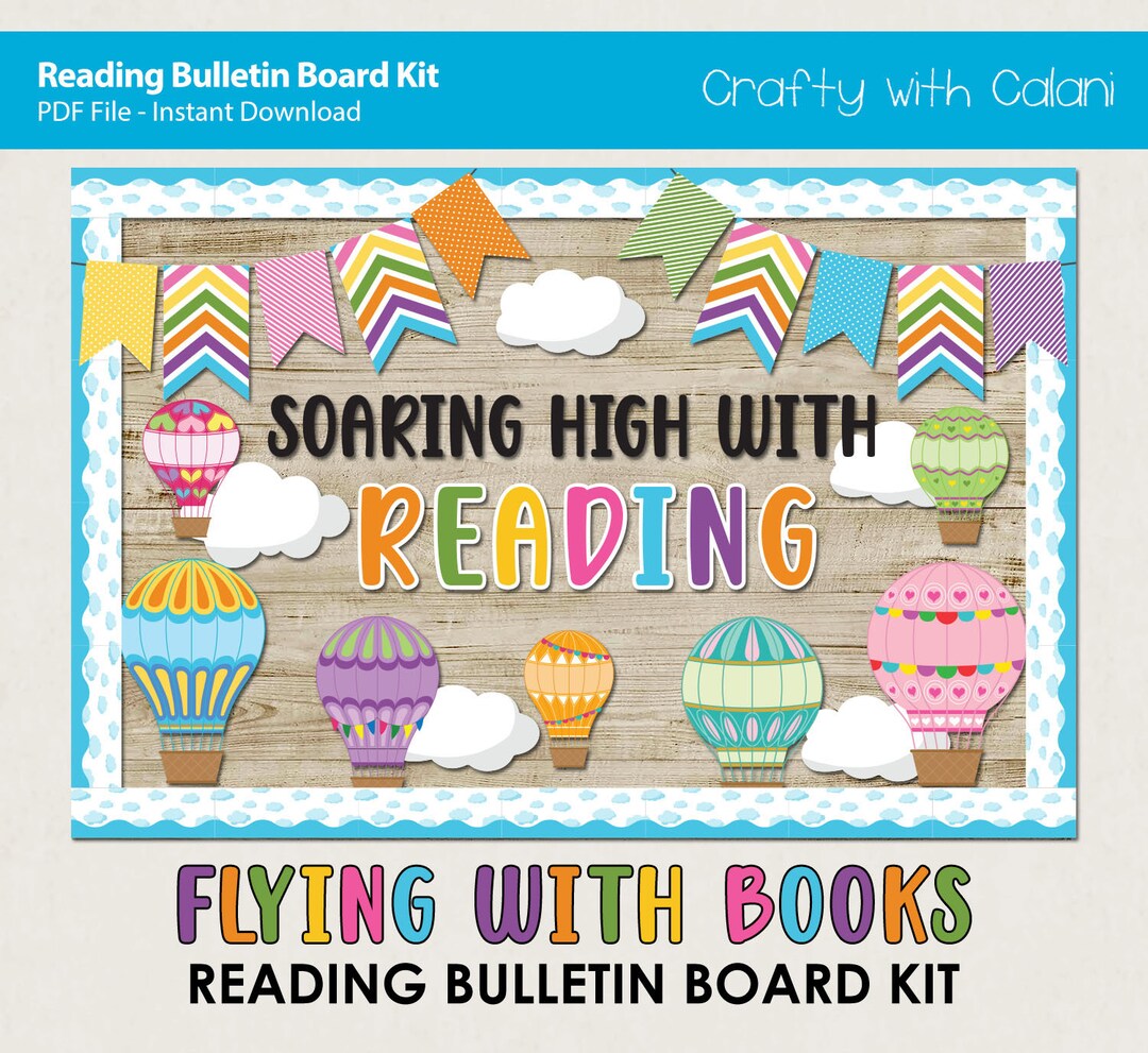 Reading Bulletin Board Kit, Classroom Bulletin Board, Hot Balloons ...