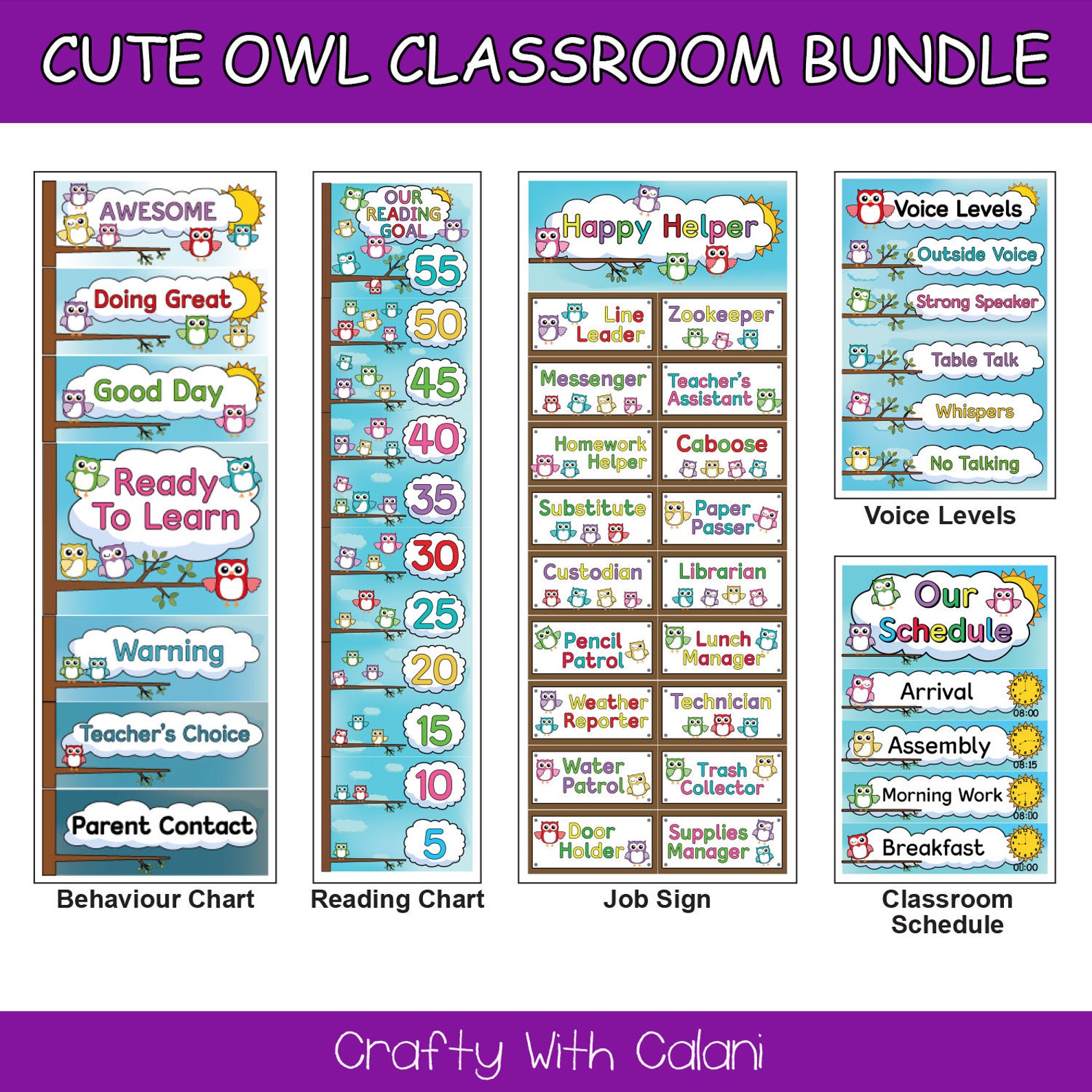 Classroom Decoration Bundle Cute Owl Classroom Owl Classroom - Etsy