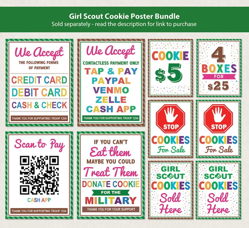 Girl Scout Cookie Booth Printable Cookie Booth Stop Sign - Etsy