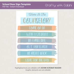 School Door Sign Template, Personalized Door Sign, Where is the ...