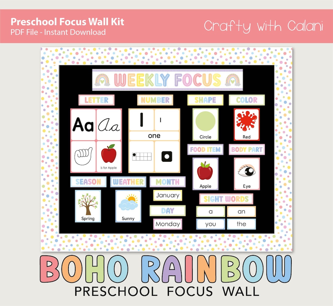 Preschool Focus Wall Template, Preschool Learning Wall, Classroom ...