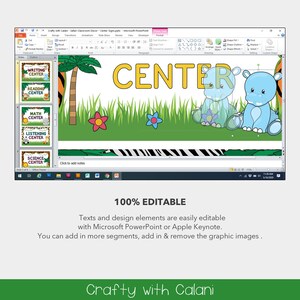 Classroom Center Sign Jungle Classroom Decor Safari - Etsy