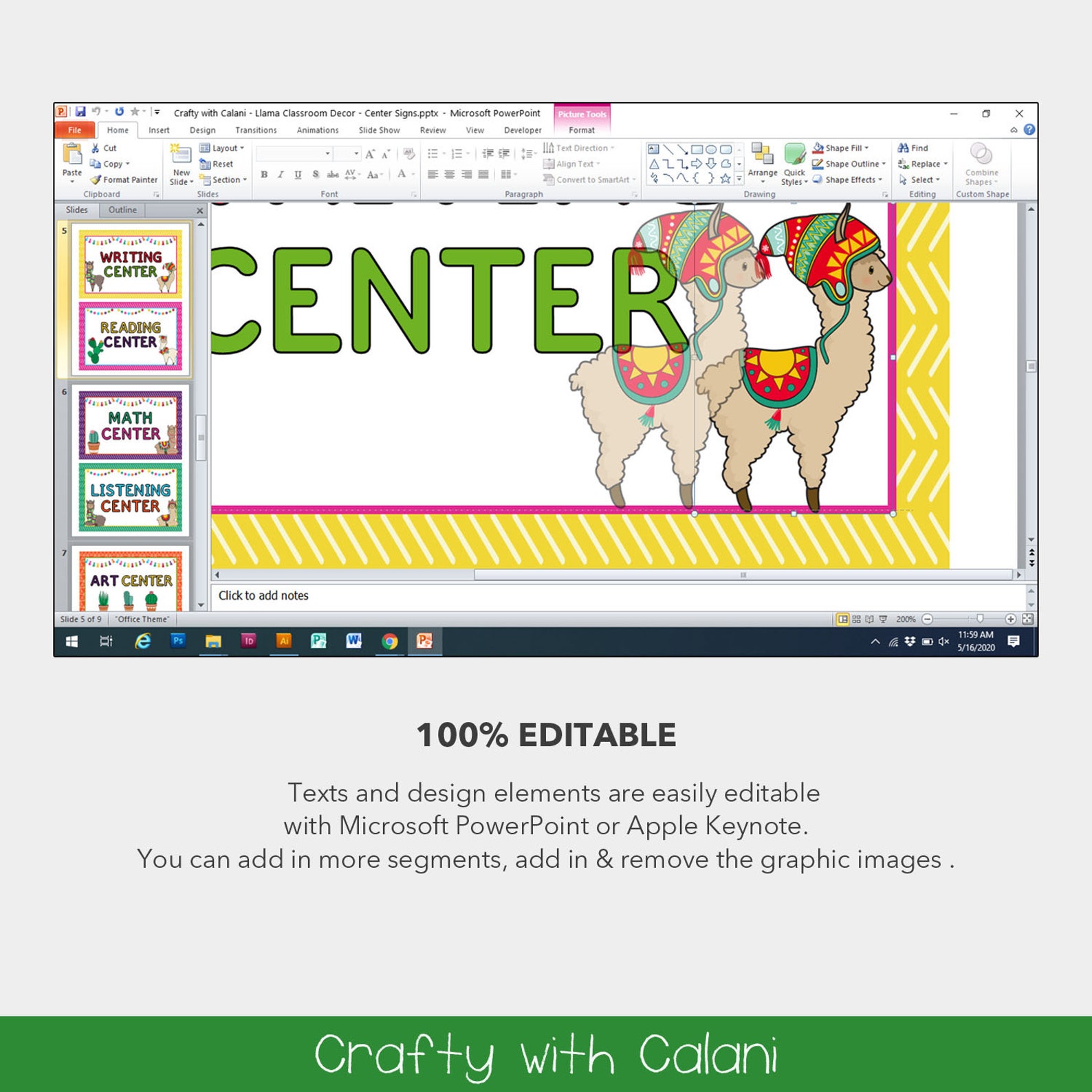 Classroom Center Sign Llama Classroom Classroom Center Sign | Etsy