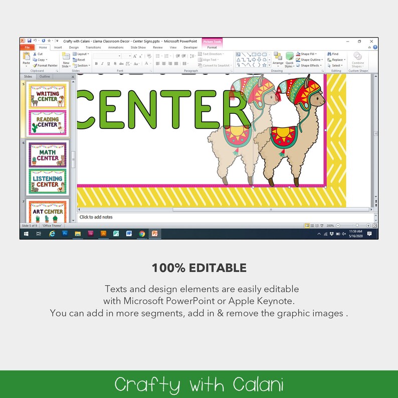 Classroom Center Sign Llama Classroom Classroom Center Sign - Etsy