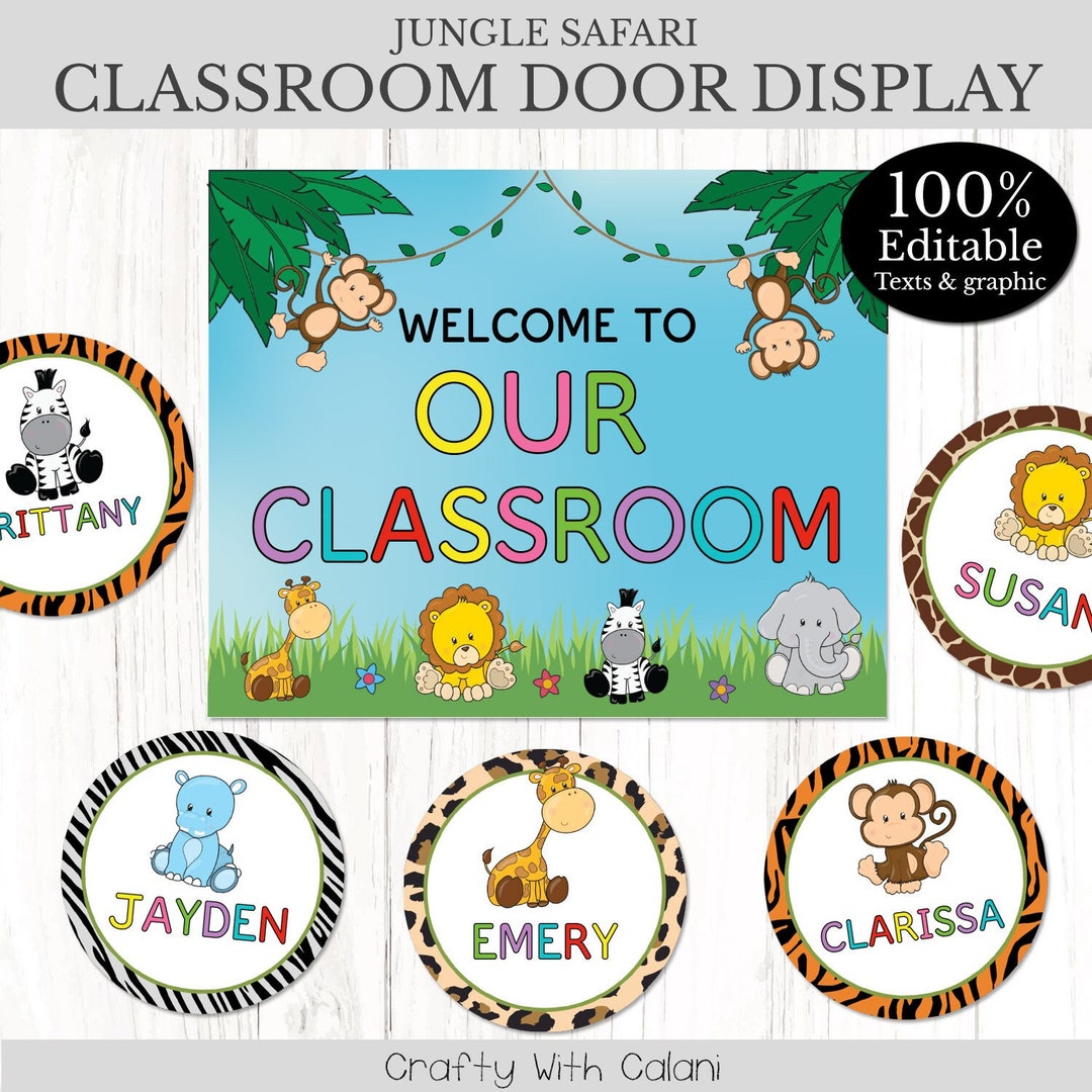 Classroom Welcome Sign Safari Classroom Theme Safari Door - Etsy