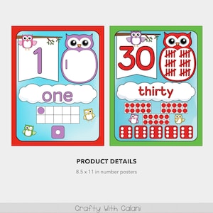 Number Classroom Poster, Owl Classroom Theme, Editable Math Poster, Owl ...