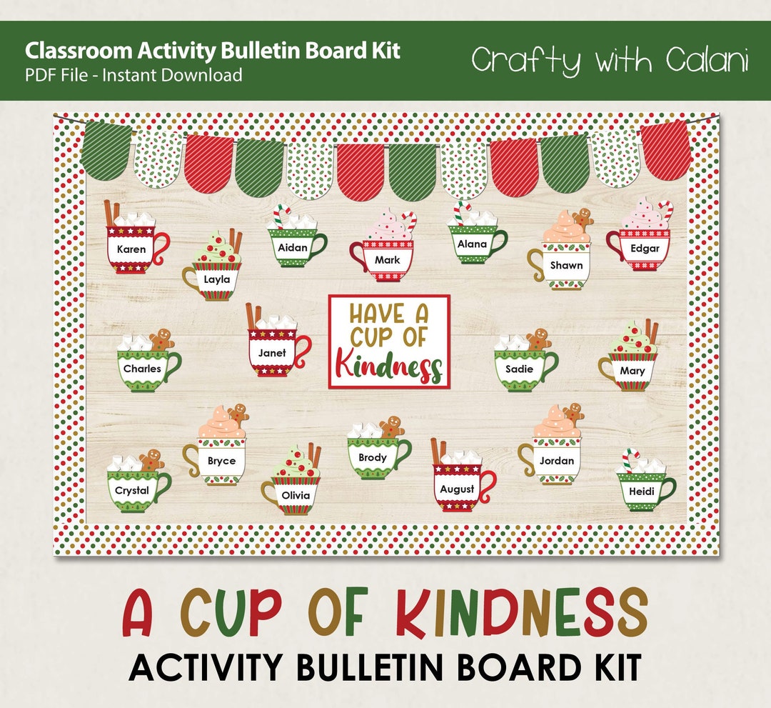 Christmas Bulletin Board Kit, A Cup of Kindness Board, December ...