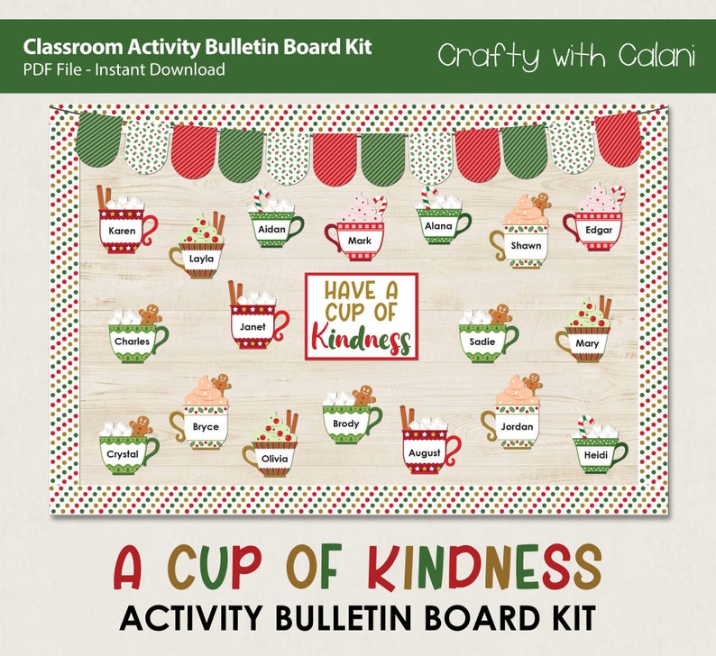 Christmas Bulletin Board Kit A Cup of Kindness Board - Etsy