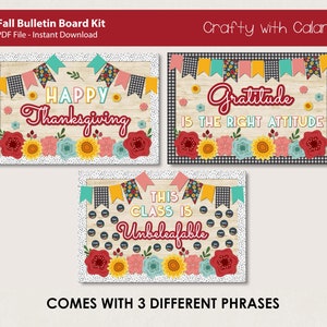 Thanksgiving Bulletin Board Kit, Flowers Bulletin Board, Fall Classroom ...