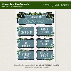 School Door Sign Template, Personalized Door Sign, Where is the ...