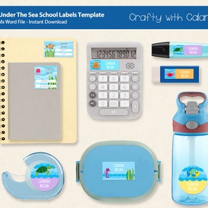 School Name Label, Underwater School Label Template, Underwater Name ...