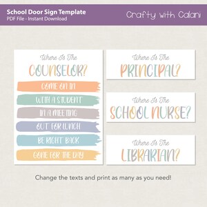 School Door Sign Template, Personalized Door Sign, Where is the ...