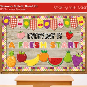 Back to School Bulletin Board Kit, Classroom Bulletin Board, Fruit ...