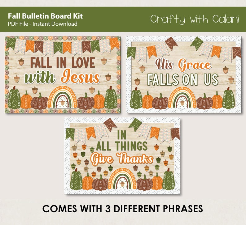 Thanksgiving Bulletin Board Kit Rainbow Bulletin Board Fall - Etsy