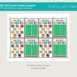 Girl Scout Cookie 2023 Lanyard ABC Cookie Lanyard ABC Cookie - Etsy