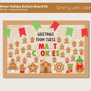Christmas Bulletin Board Kit, Winter Classroom Door Decor, Gingerbread ...