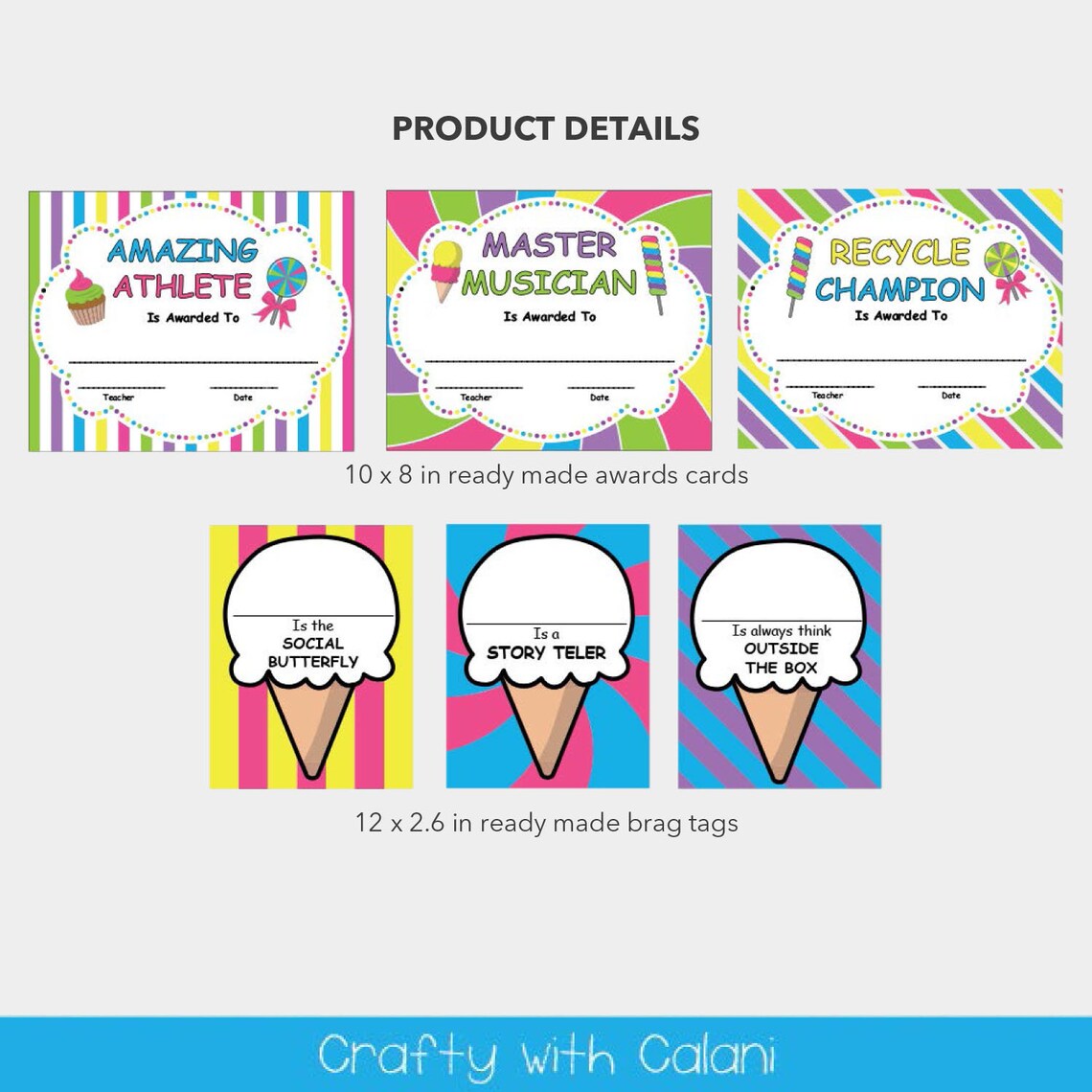 Awards and Brag Tags Candy Themed Classroom Classroom Awards - Etsy