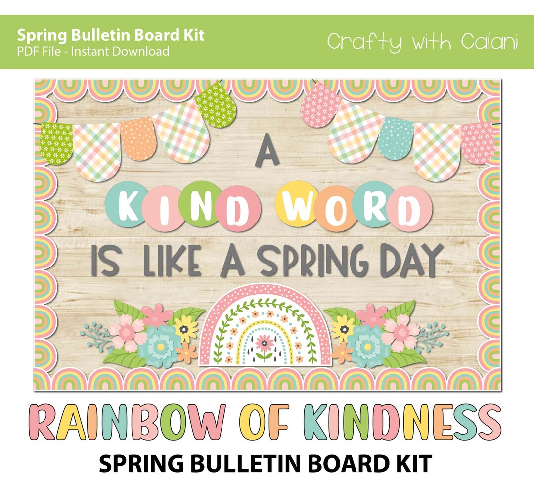 Spring Bulletin Board Kit, Spring Classroom Bulletin Board, April ...