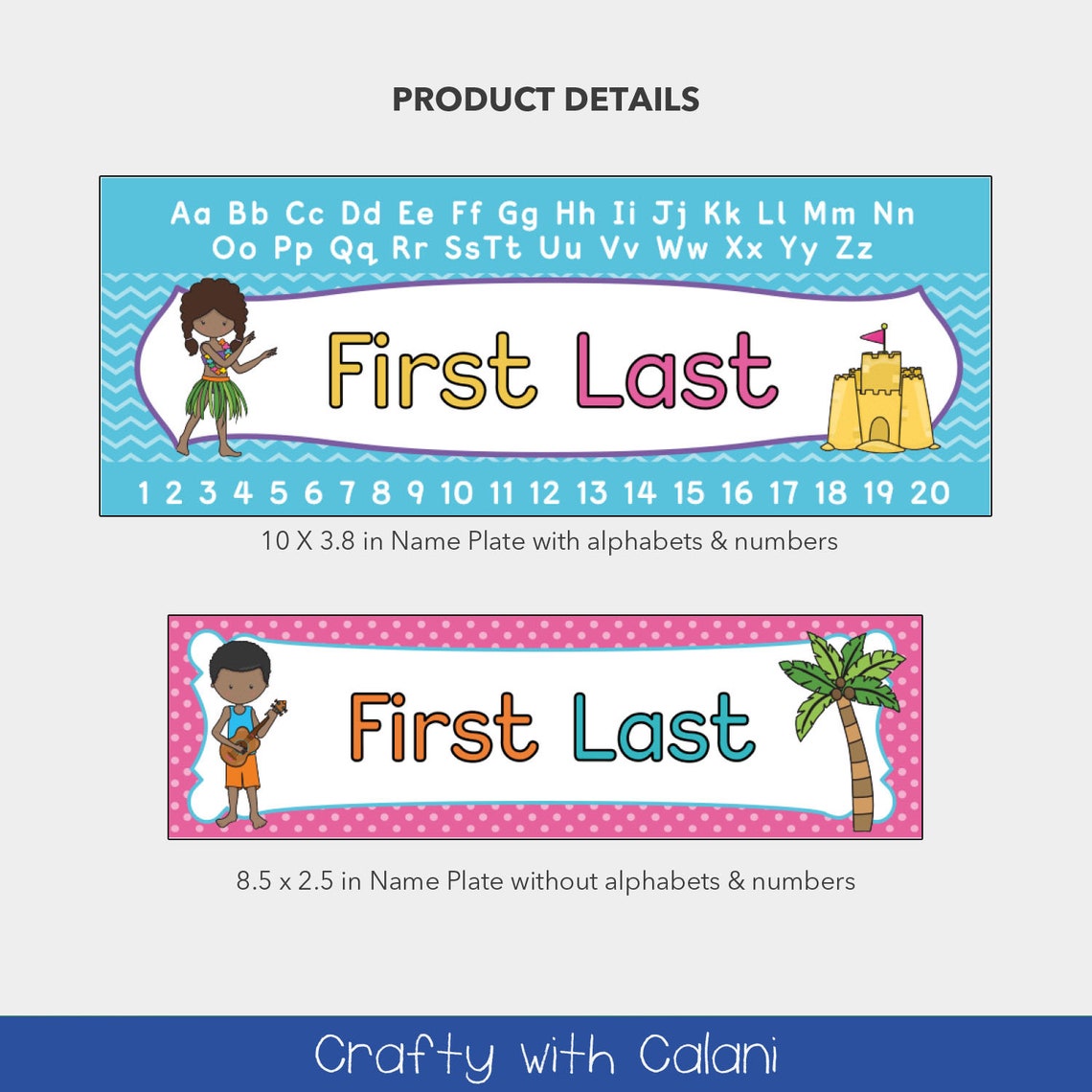 Classroom Name Plate Label Luau Classroom Hawaiian Classroom | Etsy