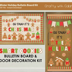 Christmas Bulletin Board Kit, Winter Classroom Door Decor, Gingerbread ...