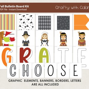 Thanksgiving Bulletin Board Kit, Pilgrim Bulletin Board, Fall Classroom ...
