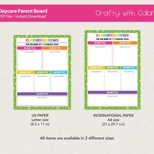 Daycare Parent Board, Childcare Bulletin Board Template, Parent Info ...