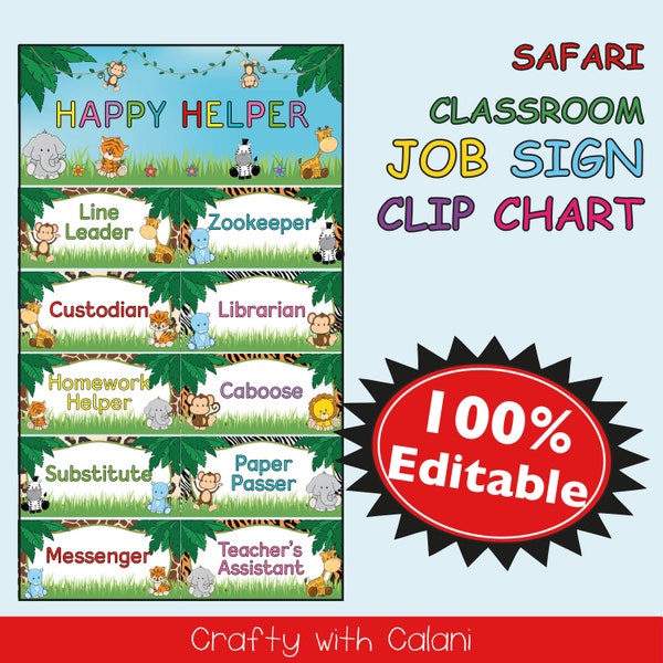 Classroom Jobs Chart - Etsy