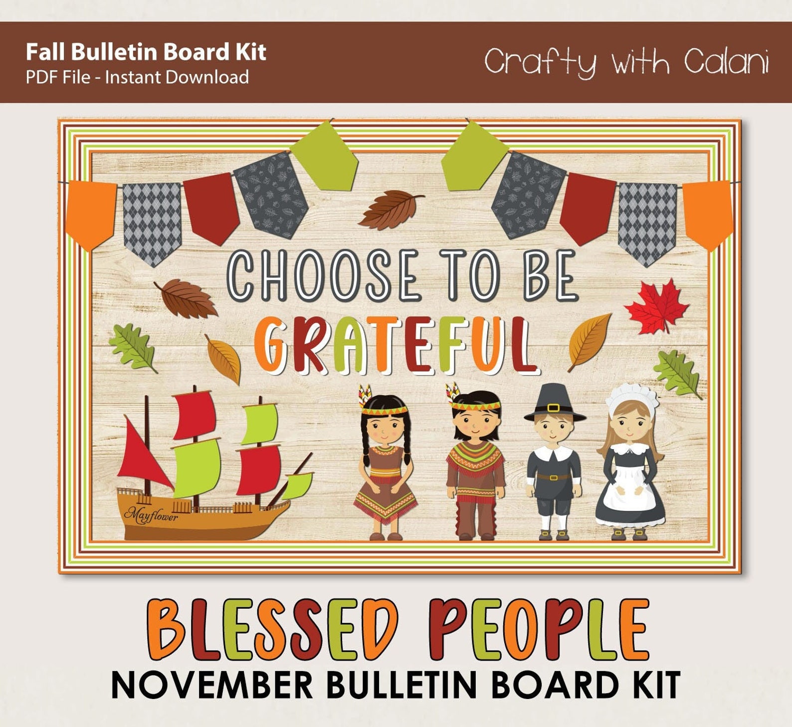 Thanksgiving Bulletin Board Kit Pilgrim Bulletin Board Fall - Etsy