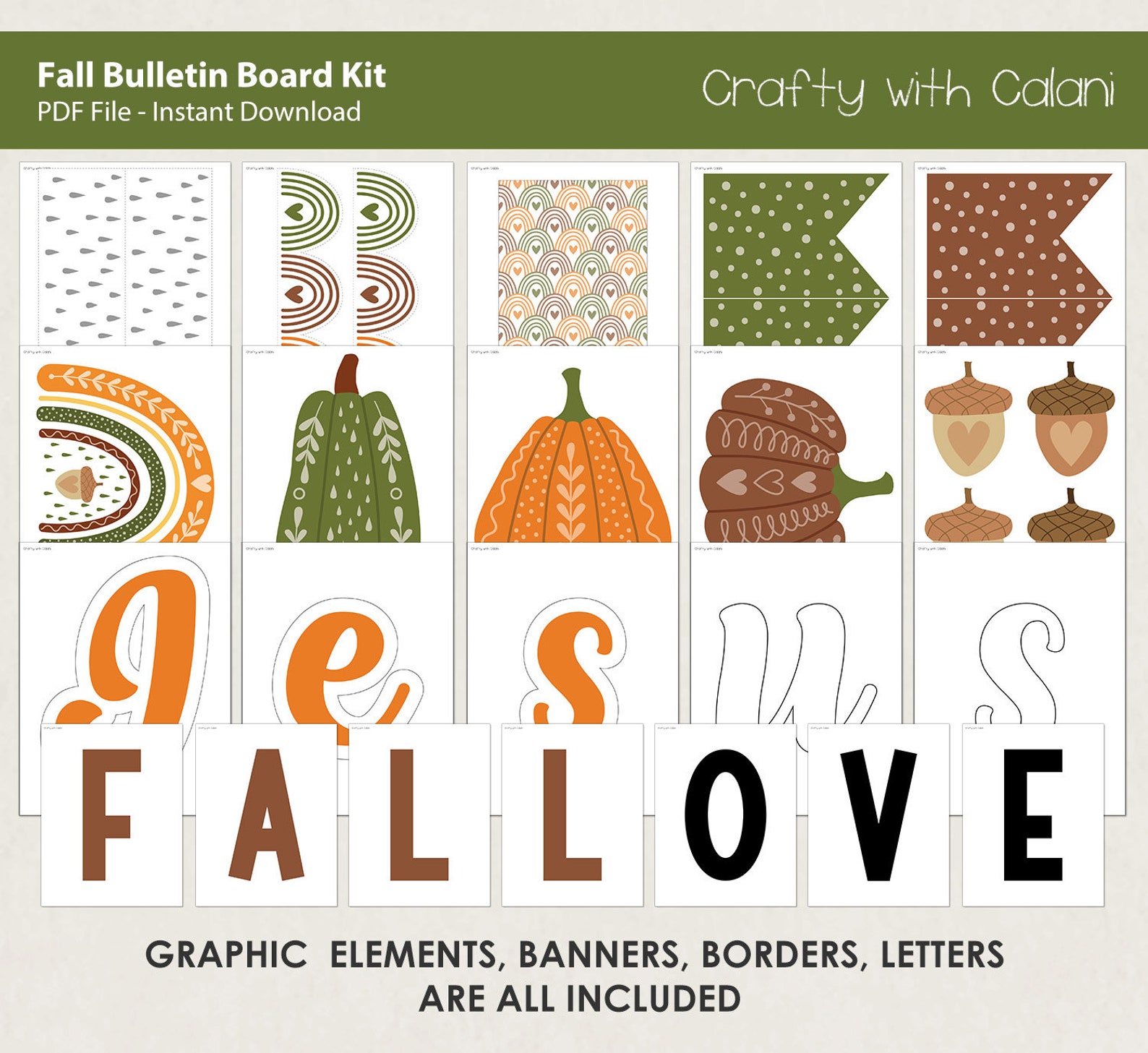 Thanksgiving Bulletin Board Kit Rainbow Bulletin Board Fall - Etsy