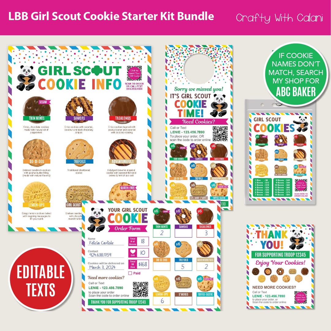 Girl Scout 2025 Cookie Template Bundle, LBB Cookie Bundle, Cookie ...