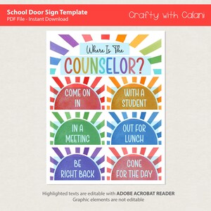 School Door Sign Template, Personalized Door Sign, Where is the ...