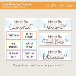 School Door Sign Template, Personalized Door Sign, Where is the ...