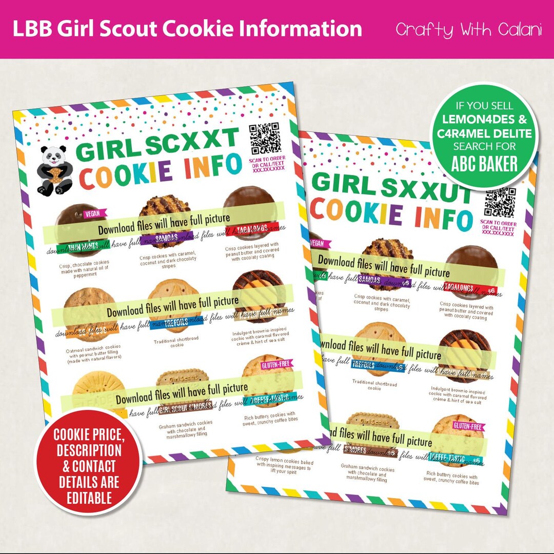 Scout Cookie 2025 Info, LBB Scout Cookie Flyer, Scout Cookie Poster ...