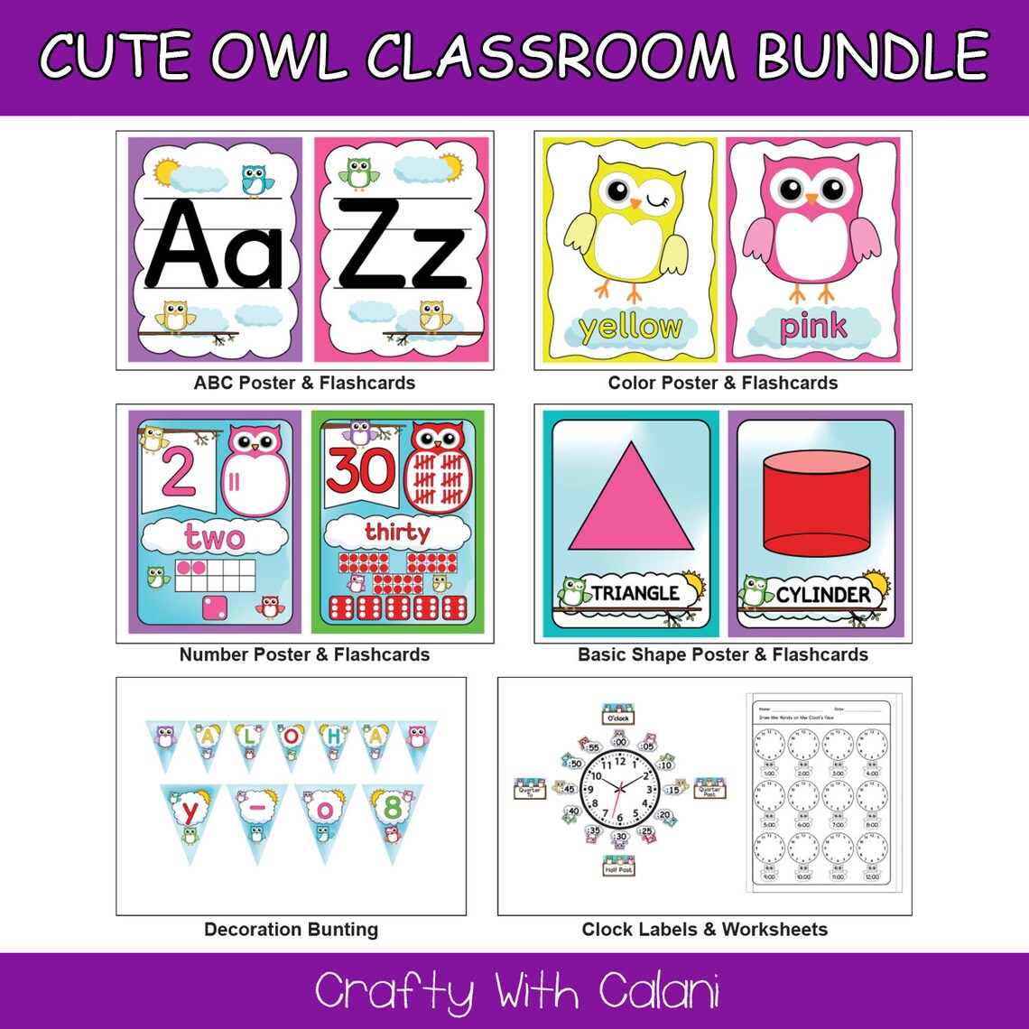 Classroom Decoration Bundle Cute Owl Classroom Owl Classroom | Etsy