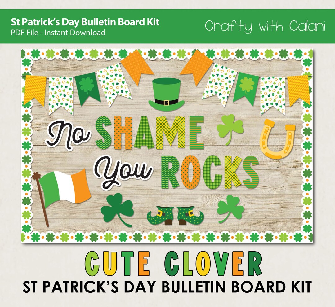 St Patrick's Day Bulletin Board Kit, March Classroom Bulletin Board ...