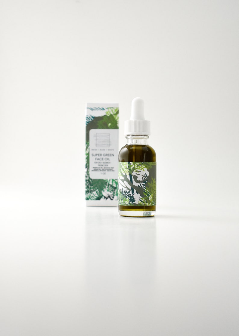 Super Green Face Oil / Serum / for Oily Blemished Acne - Etsy