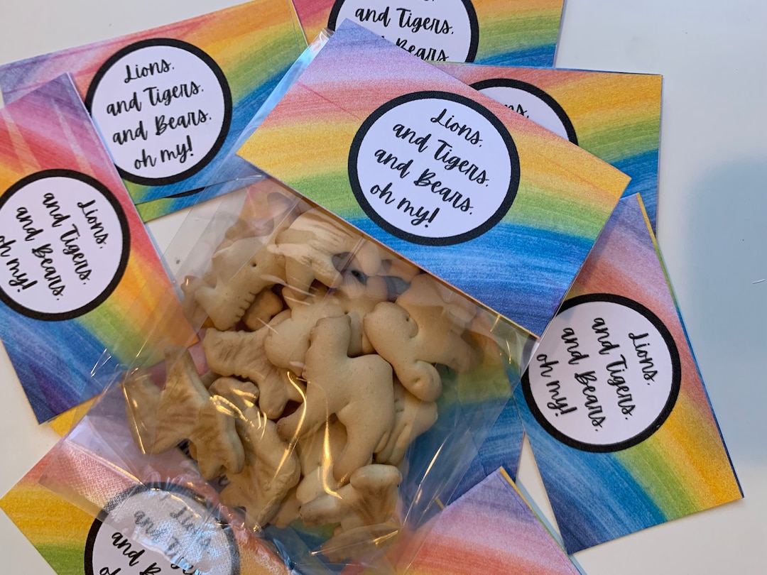 Wizard of Oz Goody Bag - Lions and Tigers and Bears Animal Cracker Tag ...