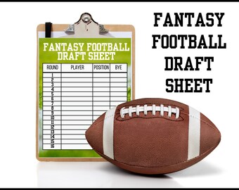 Fantasy Football Draft Day Sheet Template - Etsy