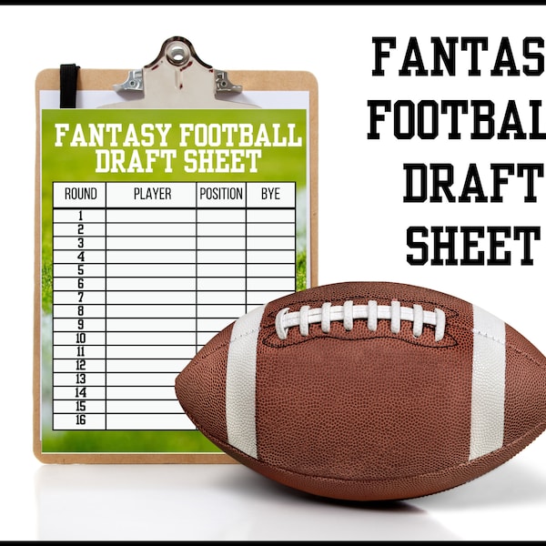 Fantasy Football Draft Sheet - Etsy