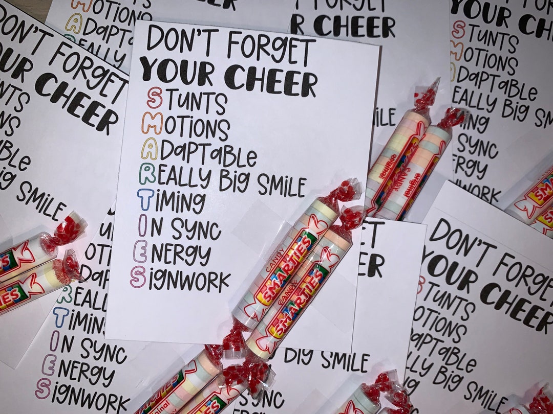 Smarties Cheerleader Gift Tag - Candy Goody Bag - Etsy
