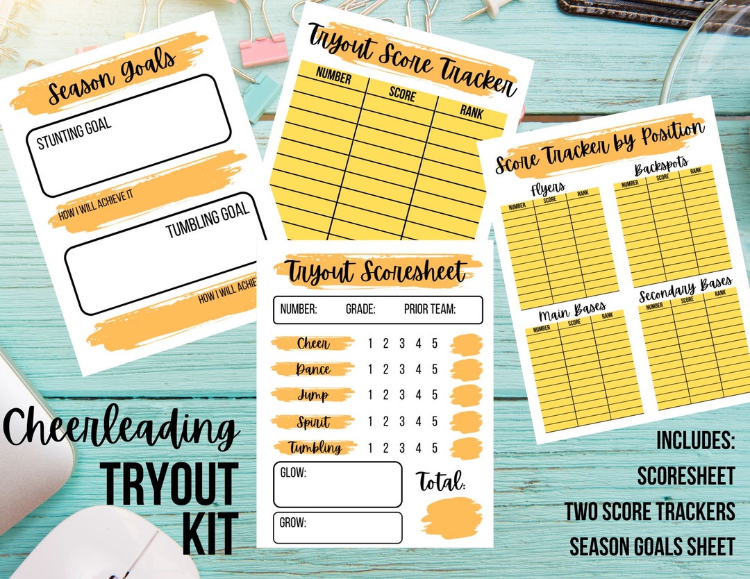 Cheerleading Tryout Paperwork Bundle for Coaches - Orange - Etsy