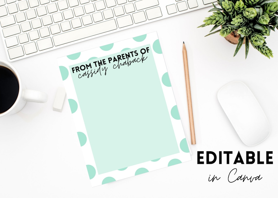 A Note From the Parents of Editable Note From Home - Etsy