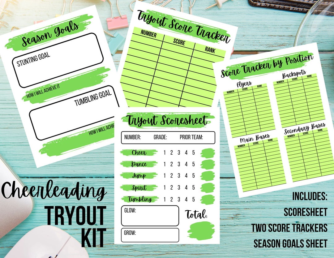 Cheerleading Tryout Paperwork Bundle for Coaches - Green - Etsy