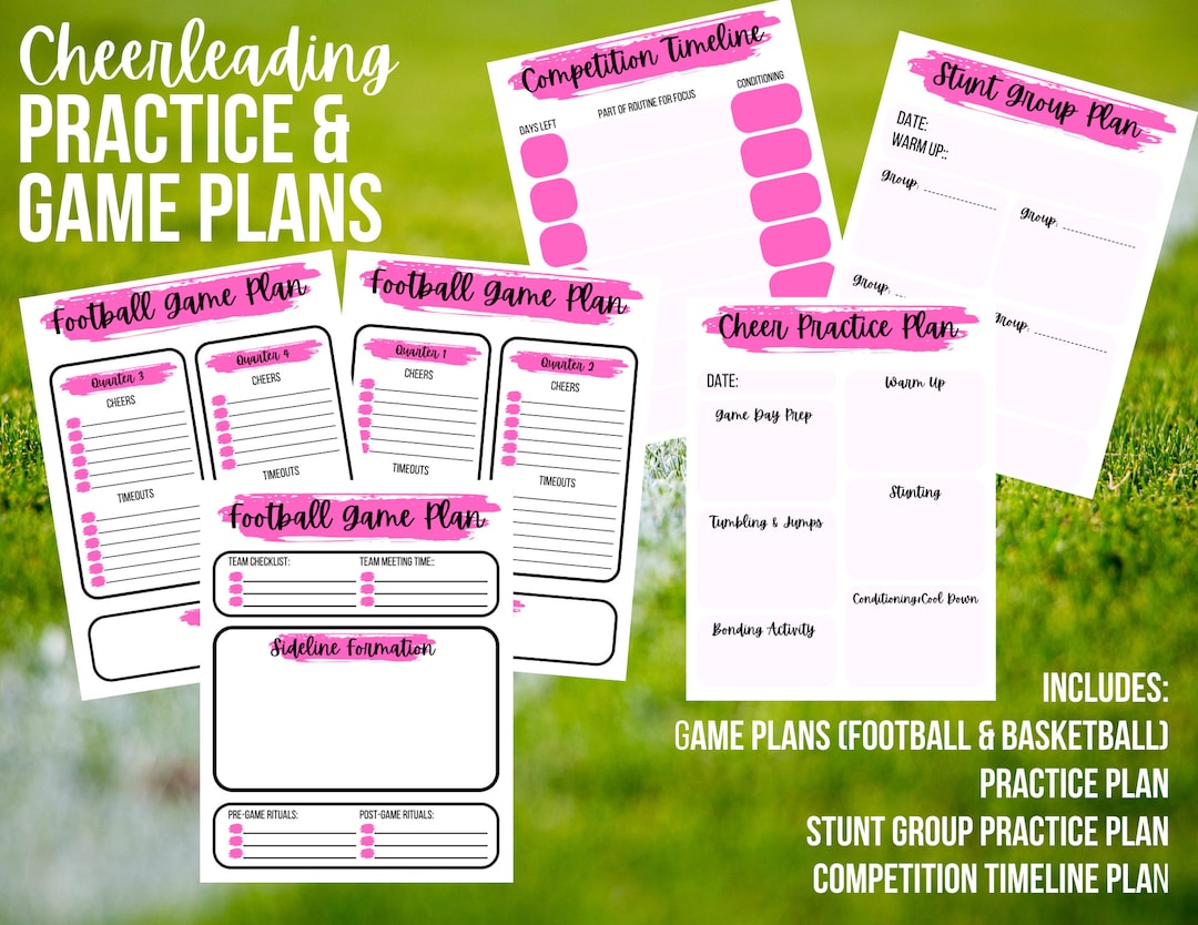 Cheerleading Practice & Game Plans Bundle for Coaches - Pink - Etsy