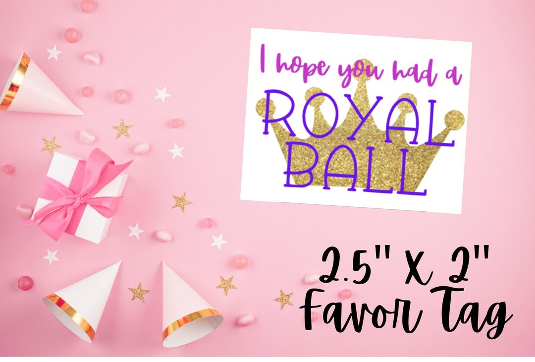 Princess Party Favor Tag DIY Printable Royal Ball Party Tag - Etsy