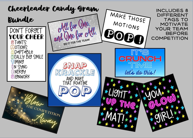 Cheer Team Candy Gram Bundle - Etsy