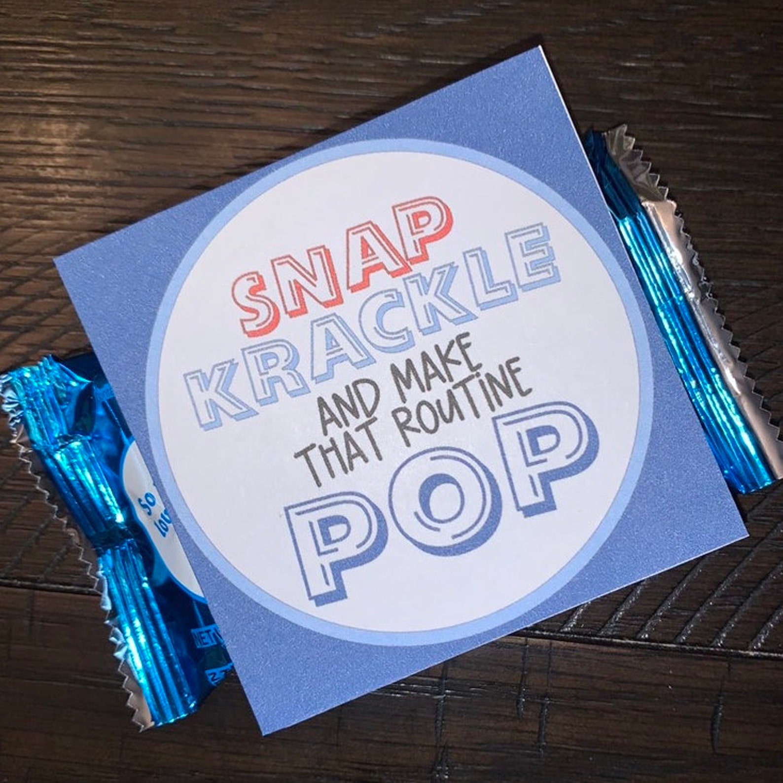 Rice Krispy Treats Cheerleader Gift Tag - Candy Goody Bag - Snap ...