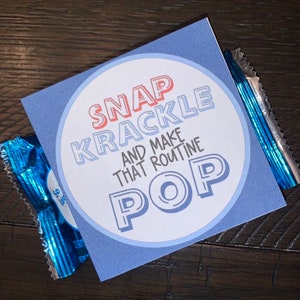 Rice Krispy Treats Cheerleader Gift Tag - Candy Goody Bag - Snap ...